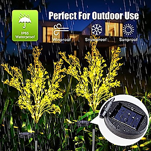 Neporal Solar-Garden-Lights-Outdoor-Decorative, Solar Flowers Lights Garden Lights Solar Powered IP65 Waterproof Fiber Optic Solar Garden Stake Lights for Yard Patio Garden Pathway 2 Pack