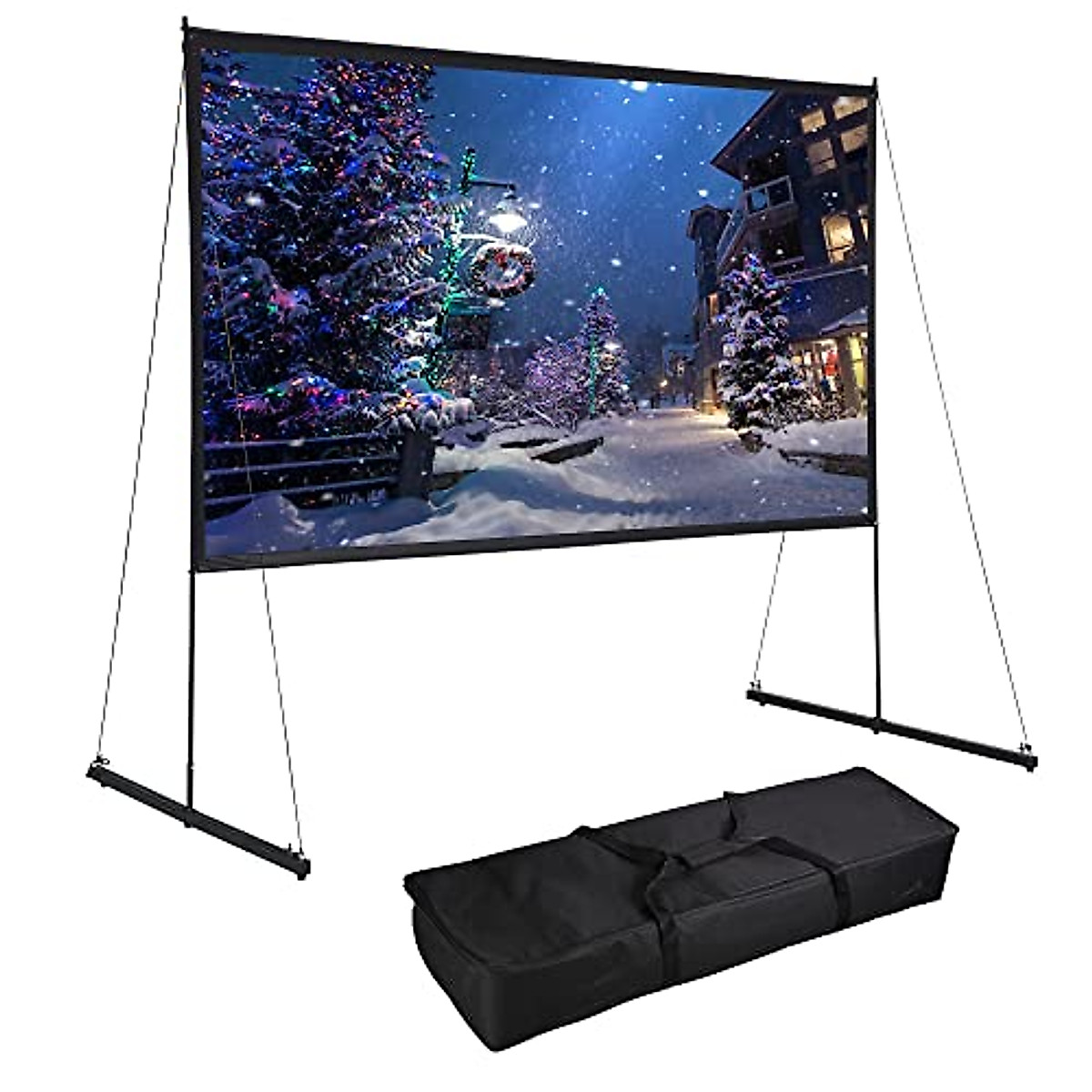 Instahibit 150" 16:9 HD Detachable Projector Screen Portable Fast Folding Outdoor Movie Theater Camping Stand Carry Bag