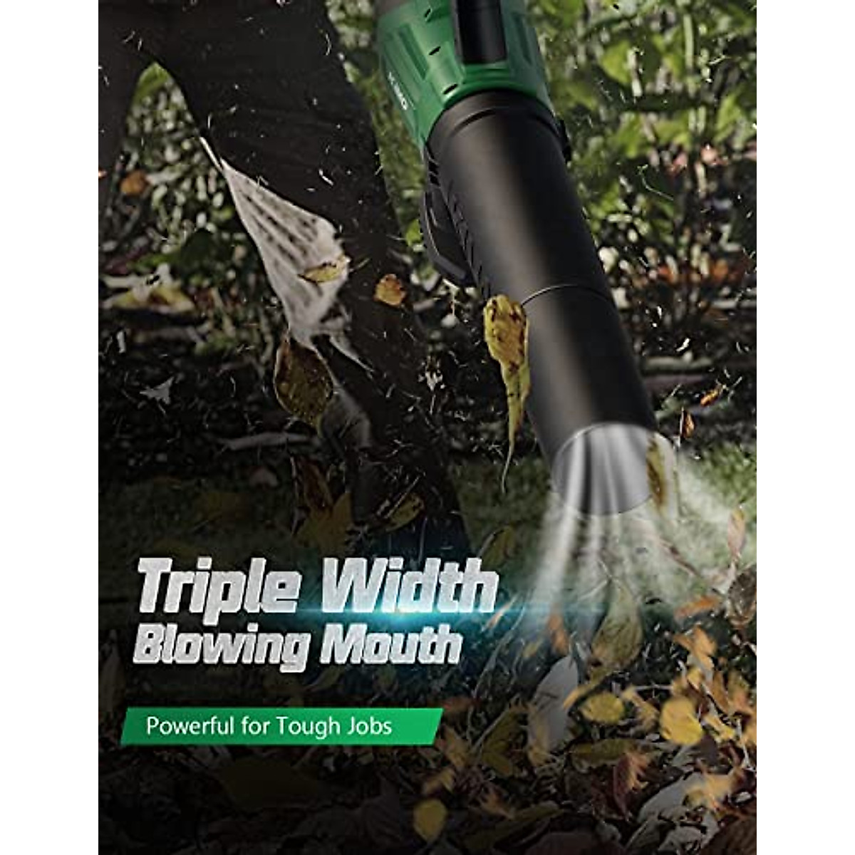 KIMO Cordless Leaf Blower - 400CFM Battery-Powered Blower for Blowing Wet Leaves, Snow Debris and Dust, 20V Electric Leaf Blower with Battery ＆ Charger for Lawn Care Garden Yard Work Around The House