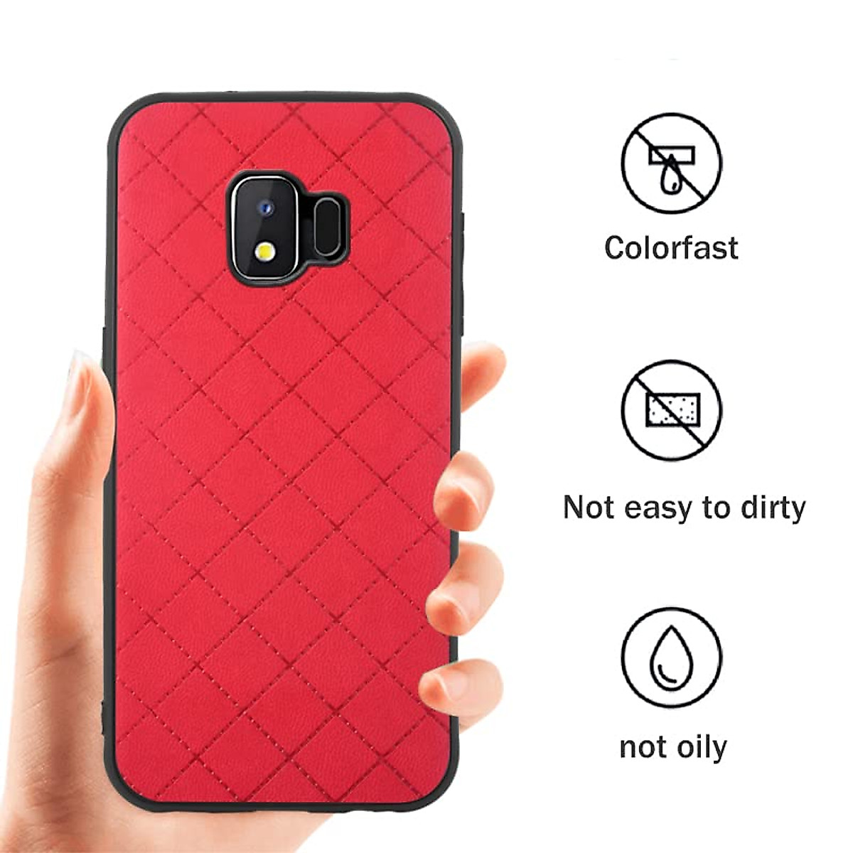 ELISORLI Compatible with Samsung Galaxy J4 2018 Case Rugged Thin Slim Full Body Grip Bumper Cell Soft Accessories Anti-Slip Fit Rubber TPU Mobile Protection Phone Cover for Glaxay J 4 Women Men Red