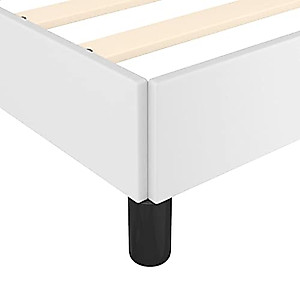 vidaXL Bed Frame Home Indoor Bed Accessory Bedroom Upholstered Double Bed Base Frame Furniture White 59.8"x79.9" Queen Faux Leather