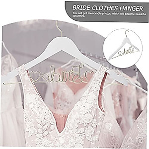 Garneck Bridal Hanger Wedding Hanger Nonslip Hangers Wire Hangers Bride Wedding Hangers Wedding Clothes Hanger Wood, Iron Dress Rack Bridegroom Clothing Bride Hanger for Wedding Dress