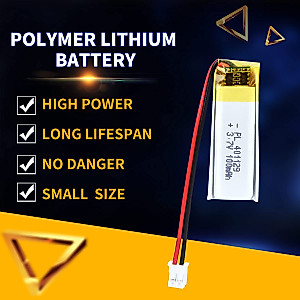 AKZYTUE 3.7V 100mAh 401129 Lipo battery Rechargeable Lithium Polymer ion Battery Pack with JST Connector