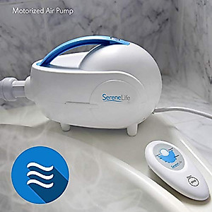 Portable Spa Bubble Bath Massager - Thermal Spa Waterproof Non-Slip Mat with Suction Cup Bottom, Motorized Air Pump & Adjustable Bubble Settings - Remote Control Included - Serenelife AZPHSPAMT22