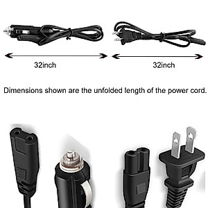 Budth Power Cord for Electric Lunch Box, 12/24v for Car Use, 110v for Home Office Use, Lunch Box Food Heater Plug, Portable Electric Lunch Box Replaceable Power Cord