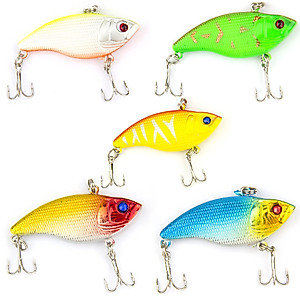 Fishing Lures Rooster Tail Bass Trout Hard Spinner Blade Baits with Feathers Fishing Lure Bass Crankbait Fishing Spinner Blade for Bass Fishing Lure Kit with Tackle Box