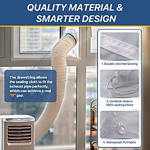 400CM(157") Portable AC Window Seal, Casement Window Vent Kit Seal Kit for Portable Air Conditioner Dryer, 100% Sealing Waterproof Easy to Install for Crank Out/Awning/Skylights Window