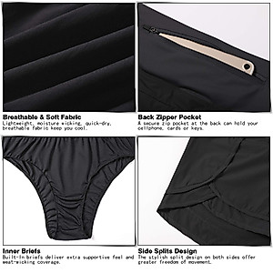 Women's Running Shorts High Waisted Quick-Dry 3 Inch Gym Workout Athletic Shorts for Women with Zipper Pocket(Black, M)