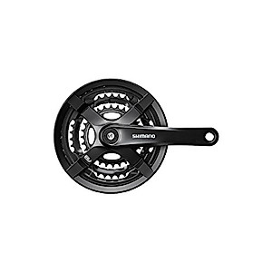 Shimano Tourney FC-TY501 Crankset - 175mm, 6/7/8-Speed, 42/34/24t, Riveted, Square Taper JIS Spindle Interface, Black