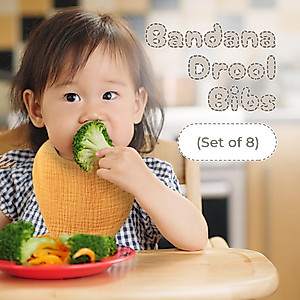 Mother's Heart Bandana Drool Bibs - Natural Cotton Muslin Baby Bibs - Set of 5 for Boys