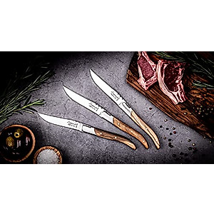 Laguiole Style de Vie Steak Knives, Luxury Line, 6 pieces, Olive Wood, in giftbox