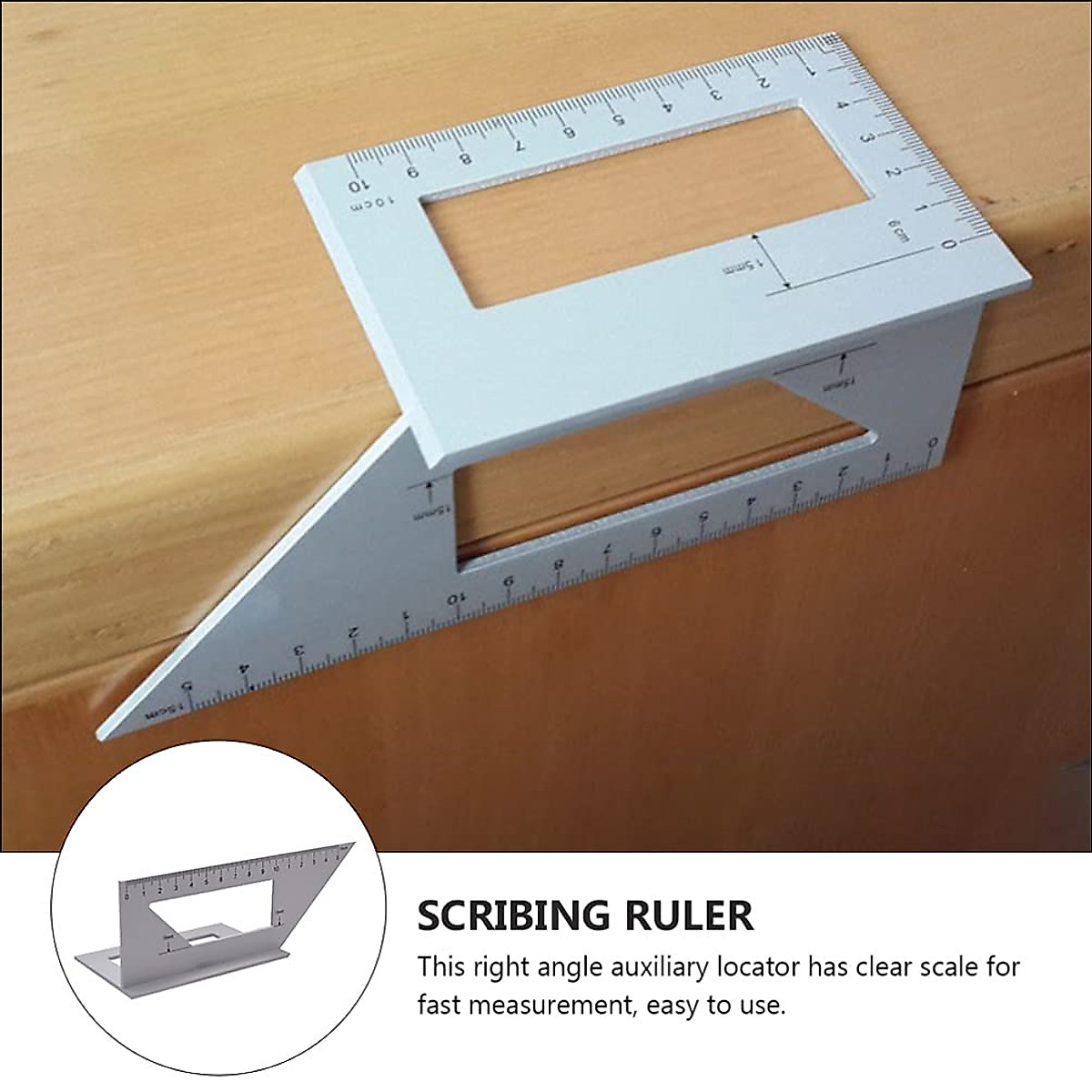 Healifty T Square Ruler Saddle Layout Square Gauge Woodworking Scribing Ruler 3D Mitre Angle 45/90 Degree Square Measuring Template Tool Aluminum Alloy Ruler for Carpenter T Square