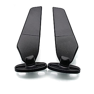 MZS Racing Motorcycle Mirrors, Double Rotating Wing rearview Mirror Fairing Side Black Compatible with GSXR 600 750 1000 | CBR300R CBR500R CBR600RR CBR1000RR | EX250 EX300 EX400 EX650 ZX6R ZX10R