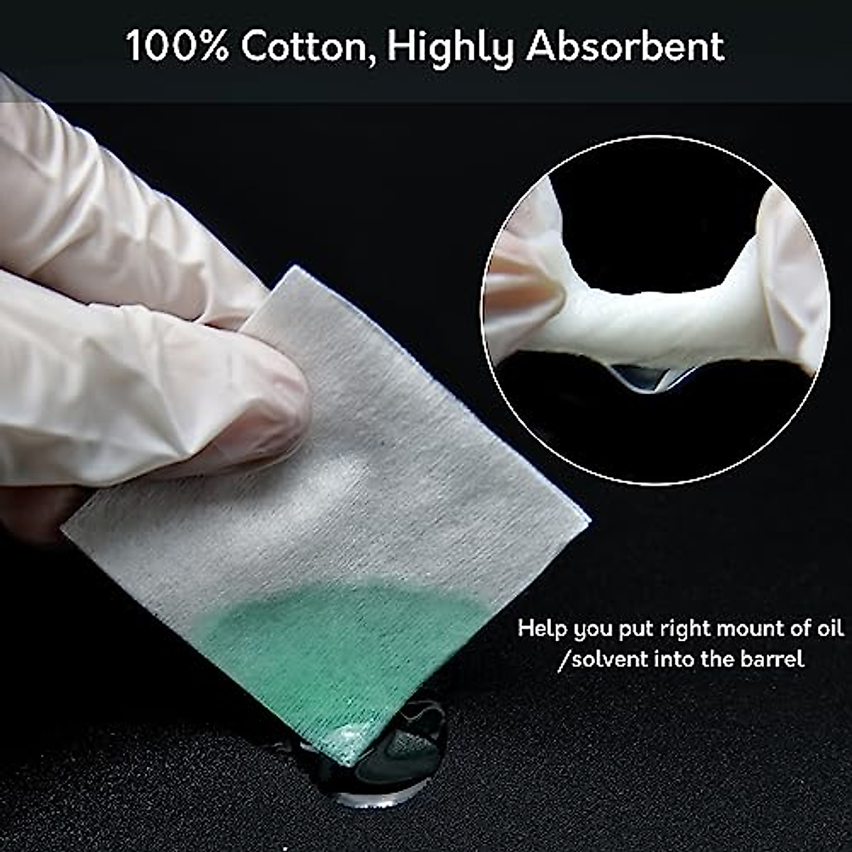 Gun Cleaning Cloth and Gun Cleaning Patches in Storage Box, 12"x12" Silicon Gun Cloth and 600pcs 2"x2" Gun Patches, Lint Free Gun Cleaning Supplies Fit for Most Firearms 9mm