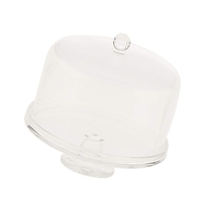 Mini Cake Stand Cupcake Display Plate Candy Holders with Dome Cover, 1/12 Scale Clear Cake Stand Serving Tray with Lids Tableware for Dollhouse Decoration-2pcs