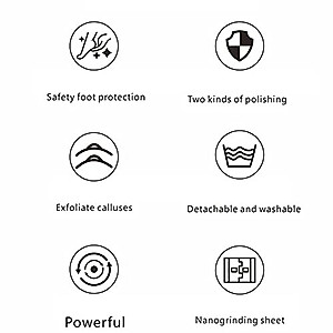 Foot File Sander, Multi Function Double Grinding Remove Calluses Electric Foot Callus Remover for Women for Home Use Peal Black