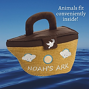 ebba Noah's Ark Plush 6 Piece Gift Set, Little Golden Book® Noah's Ark Book, Plush Noah's Ark 5-Piece Set, 8 inches