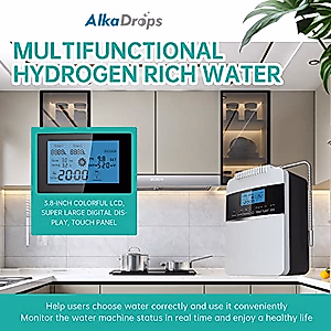 Water Purifier Machine Water Ionizer ORP+500 to -800 PH 2.5-11.2 Alkaline Acid Water Best Home Alkaline Water Filtration System/Instant heating58-136.4 °F/12,000 Liters Per Filter / 7 Water Settings