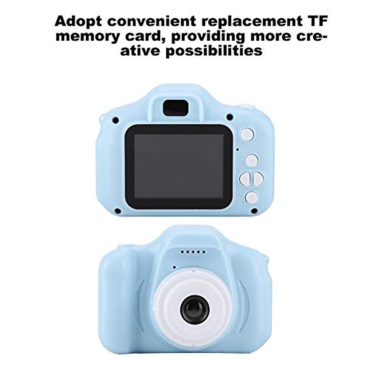 Children's Camera, X2 Mini Portable One-Button 2.0 inch IPS Color Screen Children's Digital Camera HD 1080P Camera Replacement TF Memory Card with A Neck Lanyard Gift (Blue)