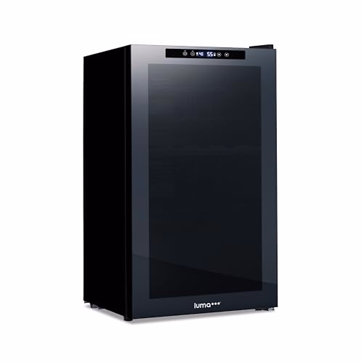 Luma Comfort Shadow Series Wine Cooler Refrigerator 33 Bottle Dual Temperature Zones, Freestanding Mirrored Wine Fridge with Double-Layer Tempered Glass Door & Compressor Cooling,Black