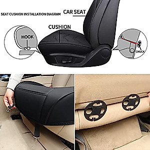 COCOVER 2 pcs Front Car Seat Covers, Faux Leather Protectors for Front Seats,Waterproof and Anti-Slip Cushions, Wrap Around The Bottom, Fits Most of Vehicles(Dimensions: 21.25''x 20.87'')–Black