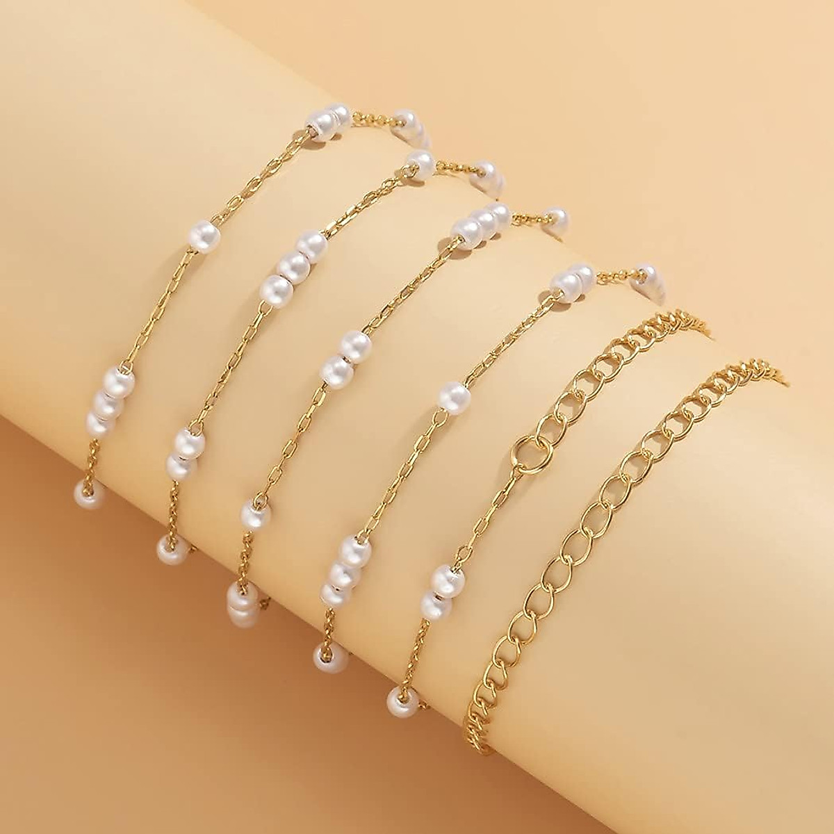 Vivilly Pearl Waist Chain Gold Simple Belly Chains Beach Waist Jewelry Accessories for Women and Girls (Gold)