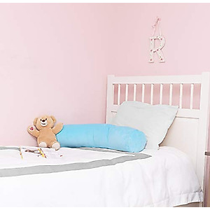 Dash Sensations Sensory Kids Body Pillow – Ultra Soft Plush Removable Cover – Large 30” Roll Cushion with Tactile Mini Beads for Naps, Sleeping, Play and Relaxation (Blue)