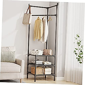 Zerodeko Corner Coat Rack Drying Rack for Clothing Standing Garment Rack Heavy Duty Clothes Rack Freestanding Garment Rack Clothing Garment Rack Laundry Drying Rack Wardrobe Rack Coat Racks