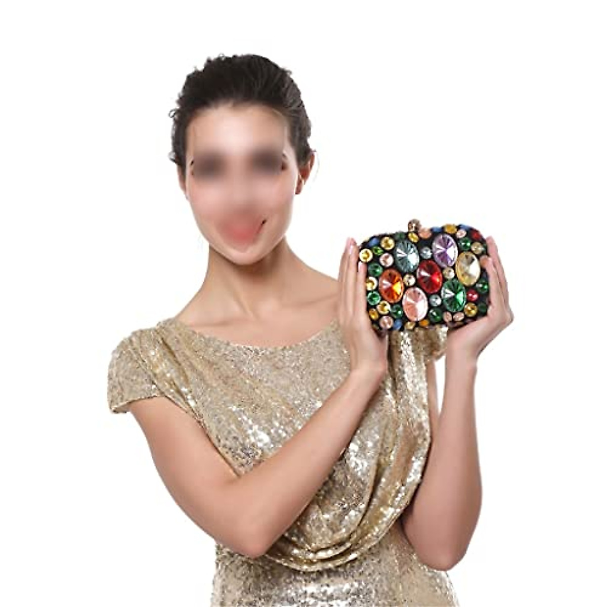 MXIAOXIA Acrylic Beaded Women Evening Bags with Chain Shoulder Small Purse Day Clutches for Wedding Party Dinner Evening Bags