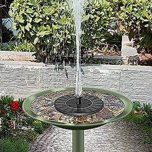 Solar Fountain Pump, 1.4W Solar Fountain for Bird Bath Free Standing Floating Water Fountain with 6 Nozzles Solar Powered Fountain Pump for Bird Bath, Garden, Pond, Pool, Outdoor