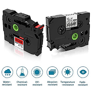 BIGGER 6 Pack Compatible Label Tape Replacement for Brother TZe-131 231 431 531 631 731 with P-Touch PT-1000 PT-1010 PT-H101C GL-H105 PT-2030VP, 0.47'' 12mm x 8m