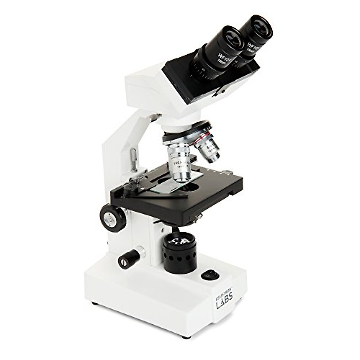 Celestron – Celestron Labs – Binocular Head Compound Microscope – 40-2000x Magnification – Adjustable Mechanical Stage – Includes 2 Eyepieces and 10 Prepared Slides