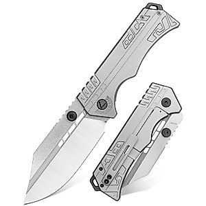 VALHALLA LORD Pocket Knife for Men, 3.6'' D2 Steel Large Folding Knife with Clip, 420 Steel Handle Cool Knives, Pocket Knives & Folding Knives, Gift for men women Collection