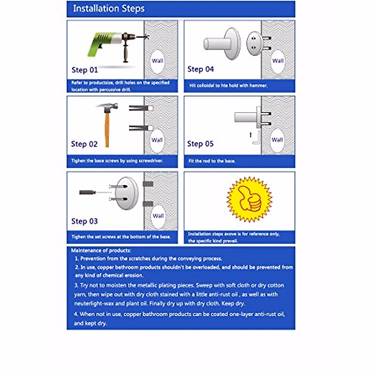 Konhard CS005 Wall Mounted Stainless Steel Bathroom Shower Corner Caddy Rust Proof, Brushed Steel