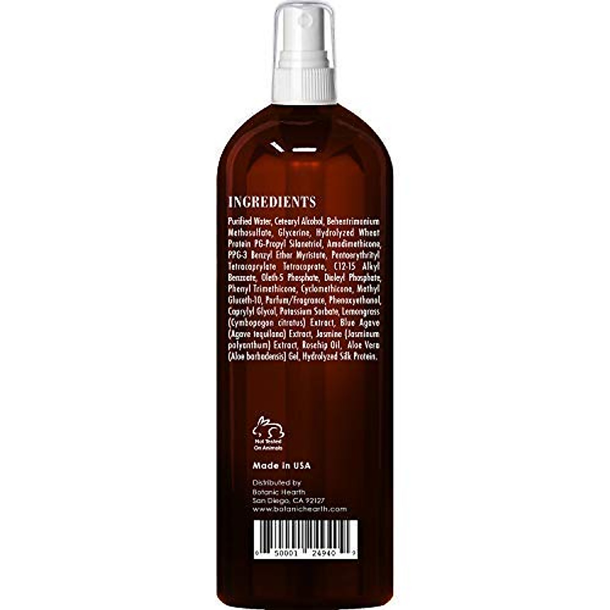 Botanic Hearth Leave In Conditioner Spray - Hair Strengthener for Dry, Damaged, Chemically Treated Tresses - Adds Volume and Manageability - 8 fl oz