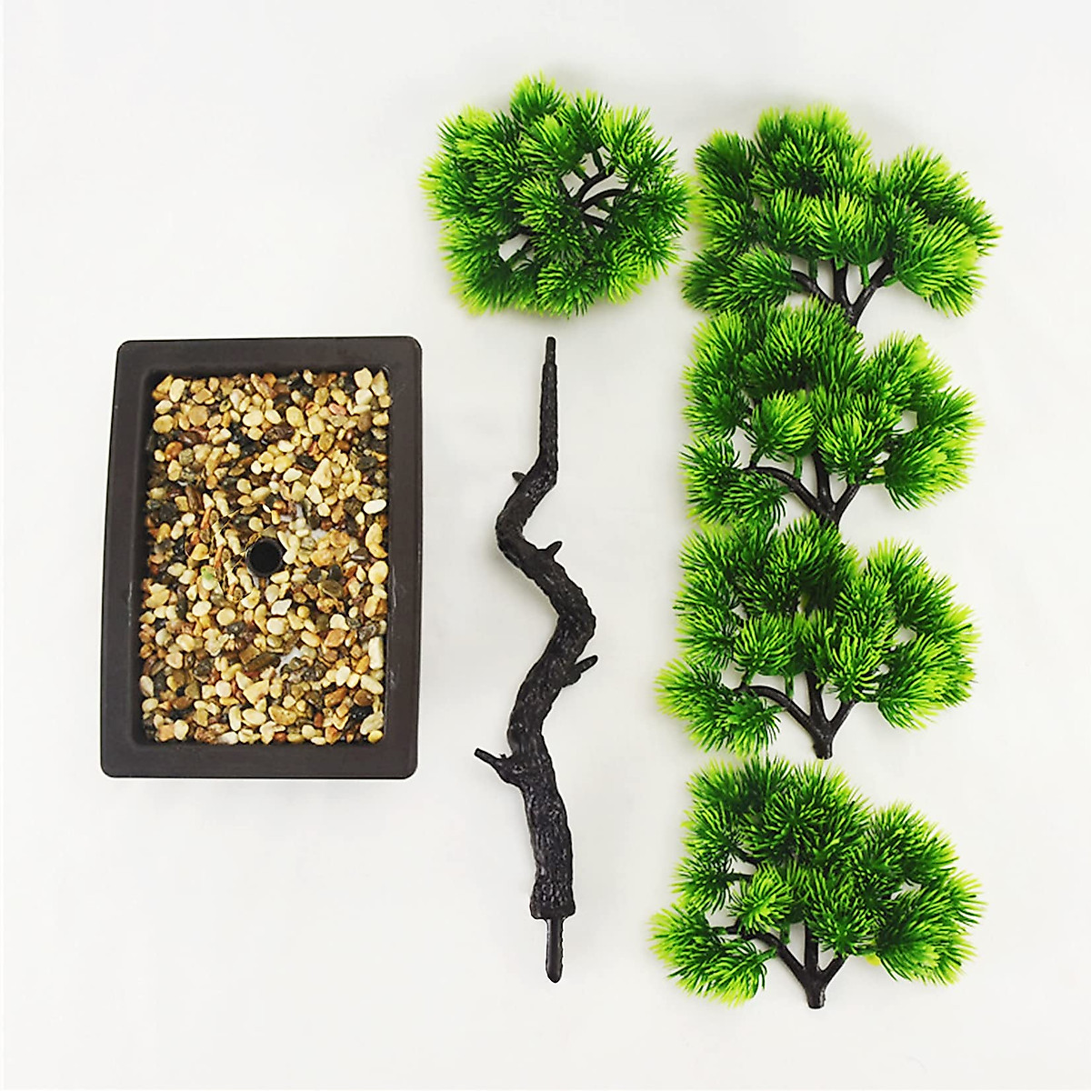 HinyoCo Artificial Large Plants Bonsai Pine Tree,Welcoming Pine Tree Potted Plant Ornament Plastic Simulation Fake Tree Bonsai Living Room Garden Office Shop Décor-11×15.5"