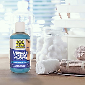 Goo Gone Bandage Adhesive Remover For Skin - 8 Ounce - Safe Method to Remove Sports Tape, KT Tape, Temporary Tattoos, Ink, Medical Bandages and More