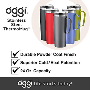 OGGI ThermoMug Insulated Thermal Travel Mug, 24-Ounce, Black
