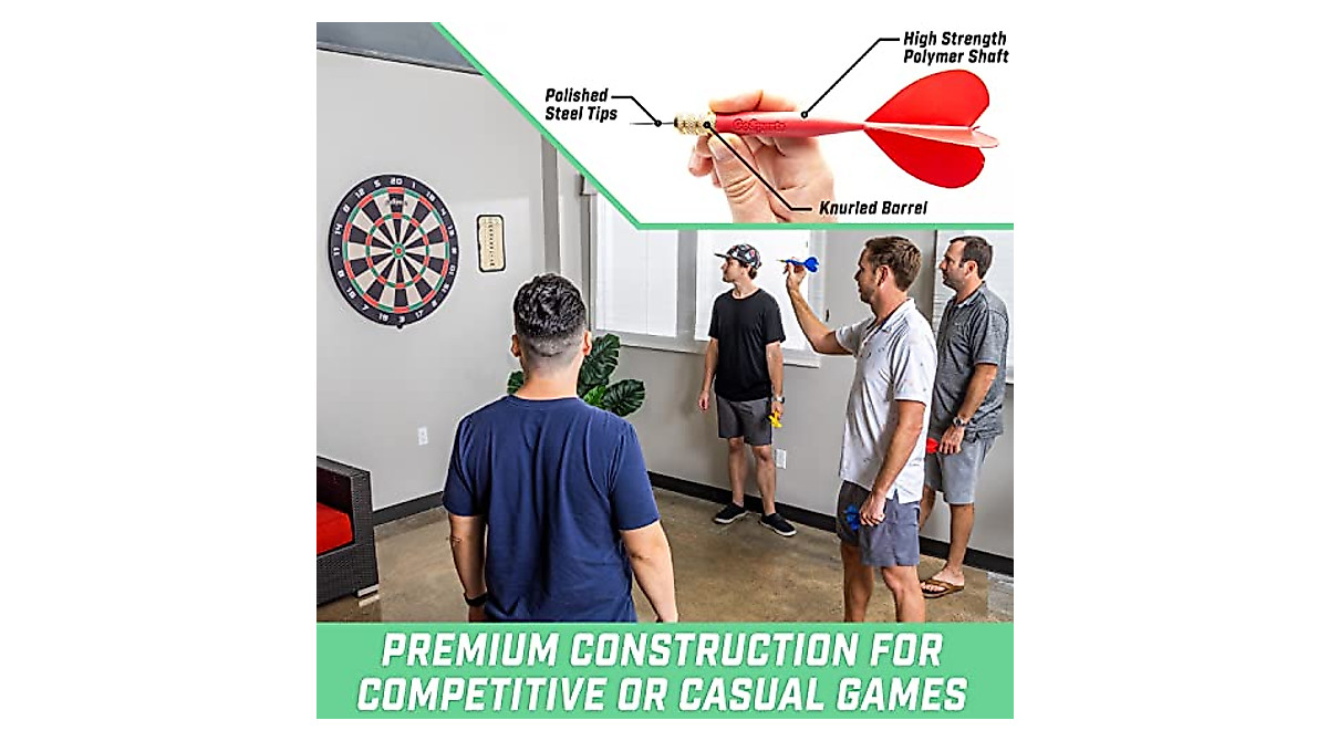 GoSports XL Darts Pack for Giant Dartboard | High-Visibility & Durable