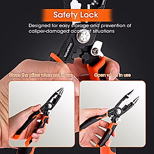 ValueMax 6-in-1 Wire Stripper, 8.5" Wire Stripper and Crimping Tool, CR-V Multifunctional Professional Wire Stripper Cutter for Electric Cable