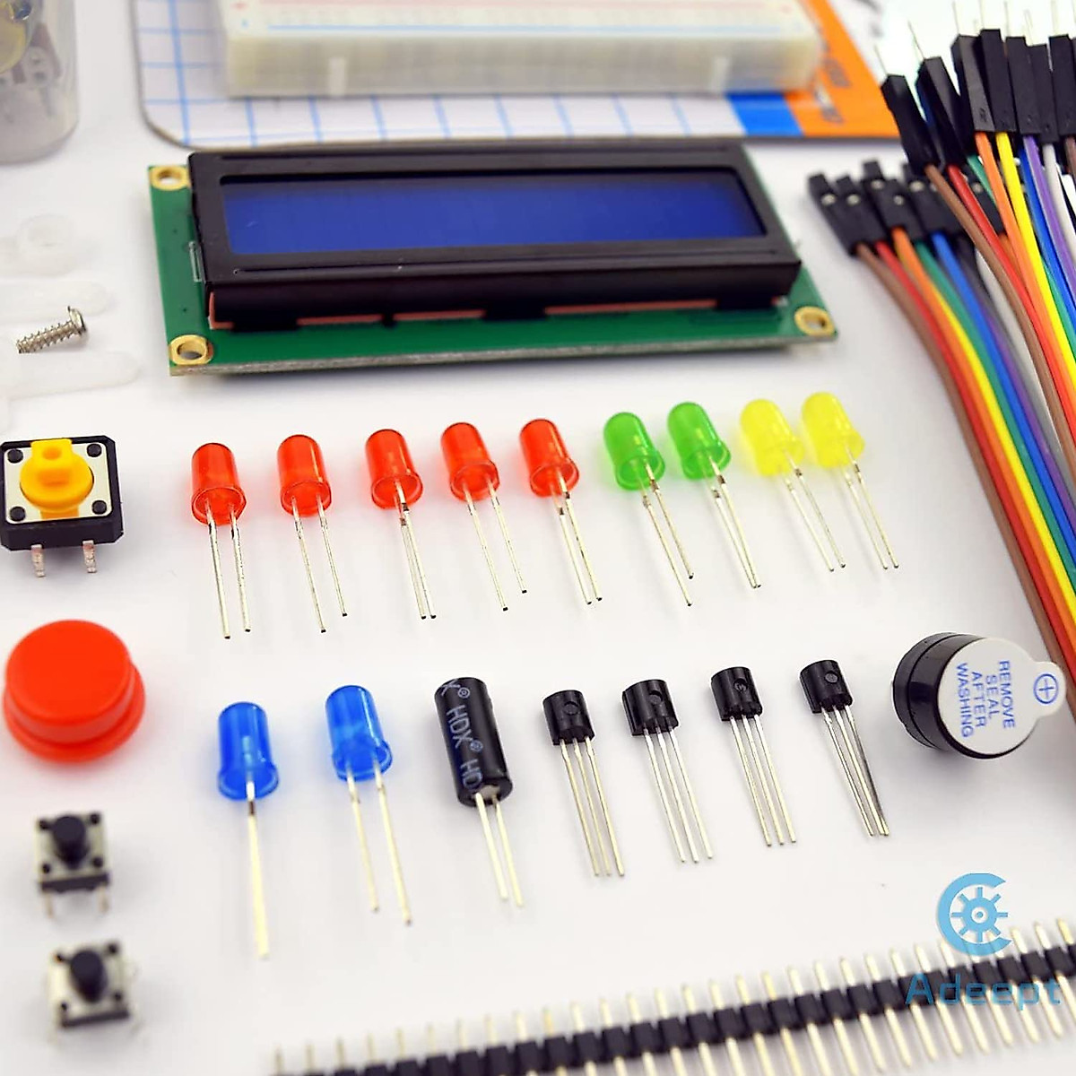 Adeept Project LCD 1602 Starter Kit for Raspberry Pi 4 3 2 Model B+ B Servo Motor Relay Beginner Small DIY Kit Compatible with Raspberry Pi 2b+ with PDF Guidebook User Manual
