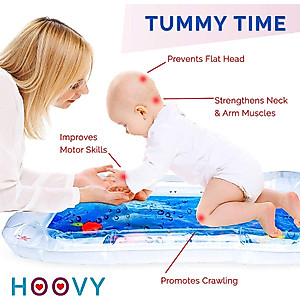 Hoovy Tummy Time Water Mat Baby Water Play Mat, Fill ‘N Fun Water Play Mat for Children and Infants, Fun Colorful, Play Mat Baby