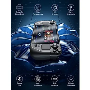 JSAUX 2-Pack Anti Glare Screen Protector for Steam Deck, 9H Hardness Matte Tempered Glass with Guiding Frame, Scratch Resistant, Comes with Toolkits