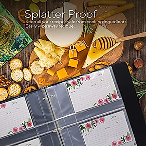 Toucan Craft Supplies Recipe Card Protectors, Refill Sheets for 3 Ring Binders, Recipe Book Pocket Page Sheet Protectors, Holds 4 x 6-inch pockets, 4 Cards Per Sheet, Clear 50 Pack