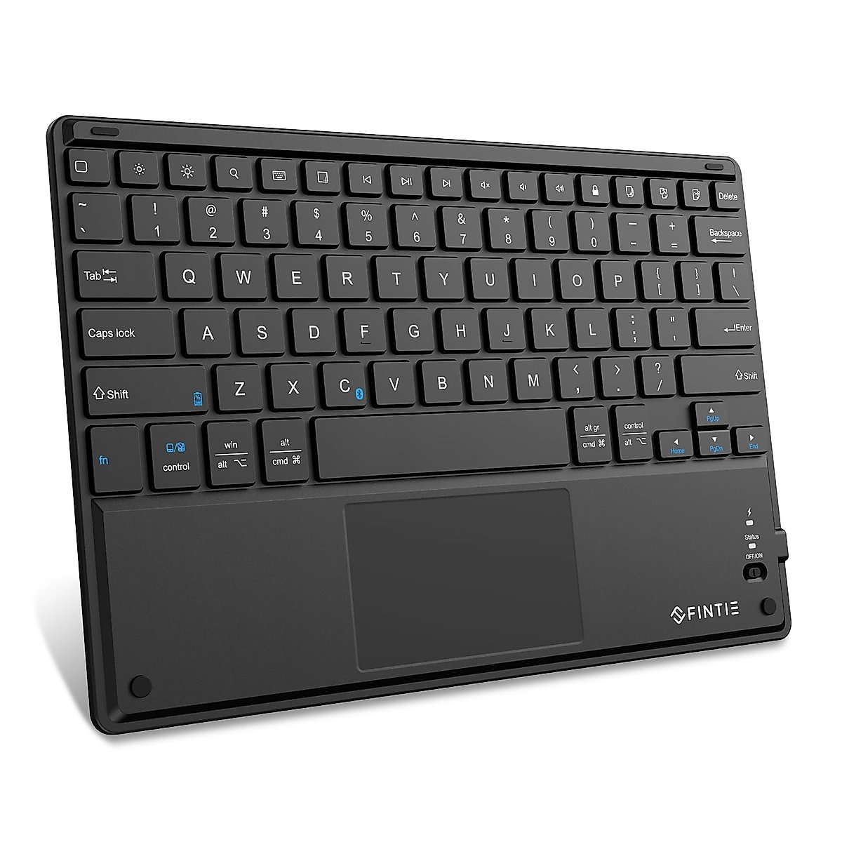 Fintie Ultrathin 4mm Wireless Bluetooth Keyboard with Built-in Multi-Touch Touchpad for iPad, iPhone, Samsung Galaxy, Nexus, Microsoft Surface, HP and Other Bluetooth Devices [Retail Packaging]