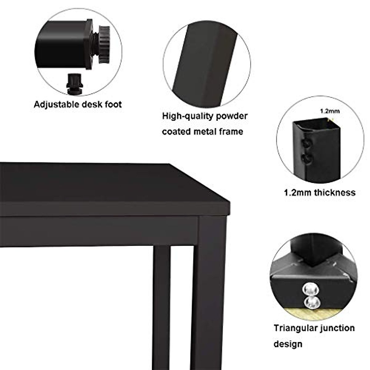 Home Office Computer Table Indoor Office Computer Game Work Study Desk Table Satudent Study Table Desk Modern Style Computer Desk Laptop Study Table Office Desk Workstation for Bedroom (L, One Size)