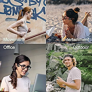 KauLueDer Conduction Open Ear Bluetooth Headphone,V5.1 Air Conduction Earphone with Built-in Microphone for Fitness/Office/Home/Leisure