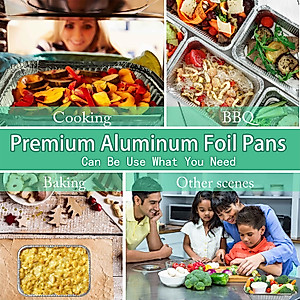 WANBAO 50 PACK 8.3"x6.2" Disposable Tin Foil Pans with Lids 2.25LB Aluminum Pans To Go Containers for Cooking, Baking, Catering Party Meal Prep, Take Out, Freeze