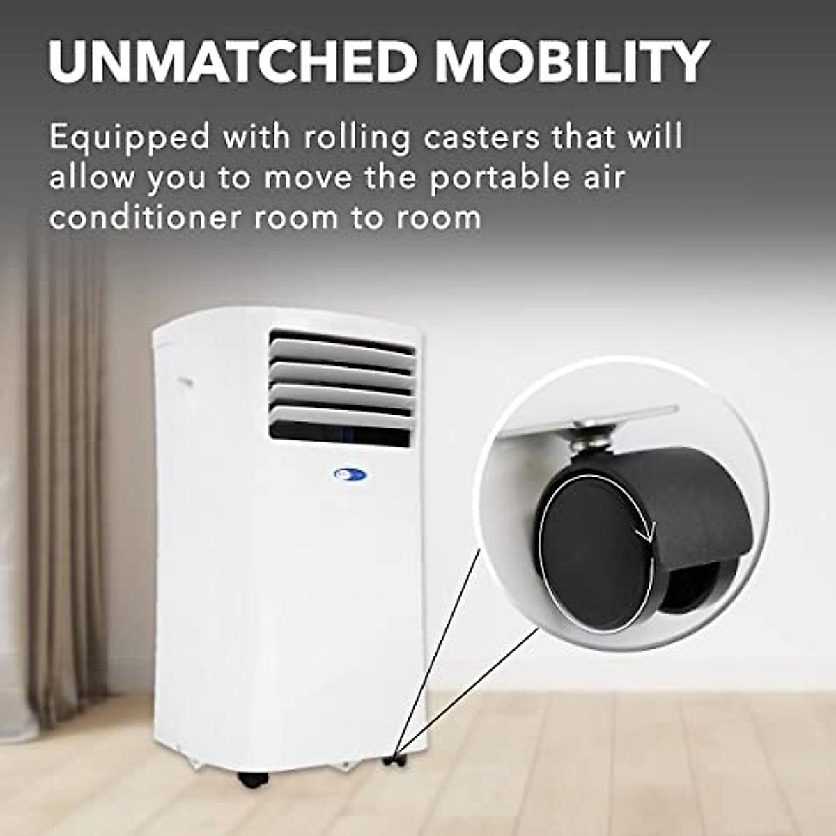 Whynter ARC-102CS Compact Size 10,000 BTU (7,000 BTU SACC) Portable Air Conditioner, Dehumidifier, and Fan with Activated Carbon and SilverShield Filters, for Rooms up to 300 sq ft in White