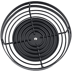 MyGift Modern Matte Black Metal Tabletop Lazy Susan Spice Rack Round Turntable Tray, Seasoning and Condiment Holder Spinning Rack